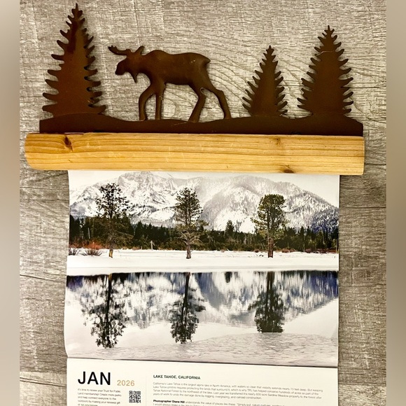 Source Unknown | Accents | Rustic Moose Calendar Hanger Metal And Wood ...